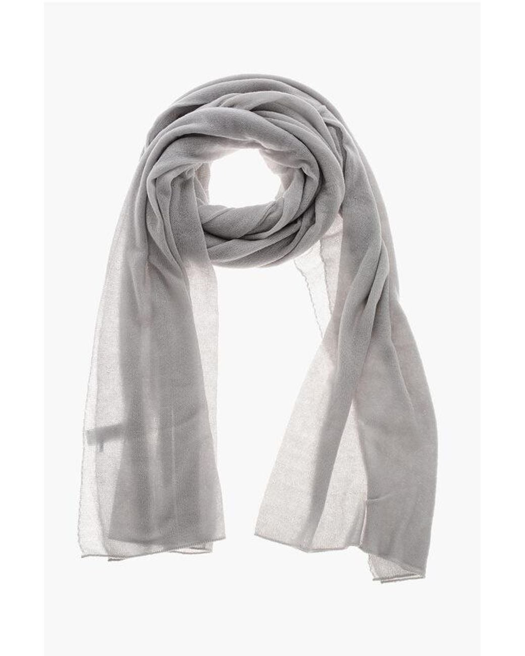 Malo Cashmere Blend Scarf in Grey | Lyst UK