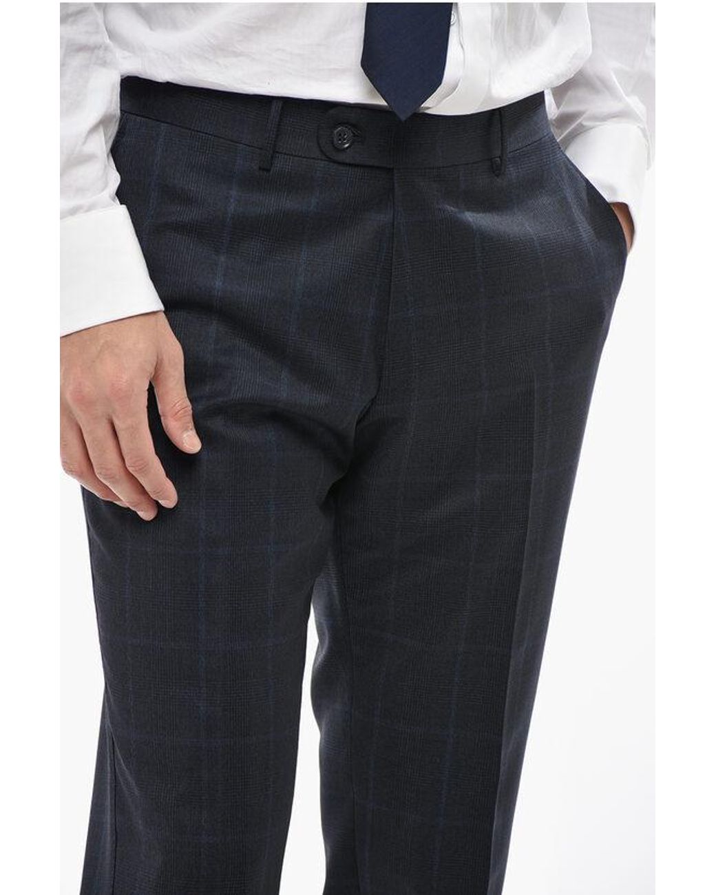 Corneliani Cc Collection District Check Two-Button Virgin Wool Suit Wit ...
