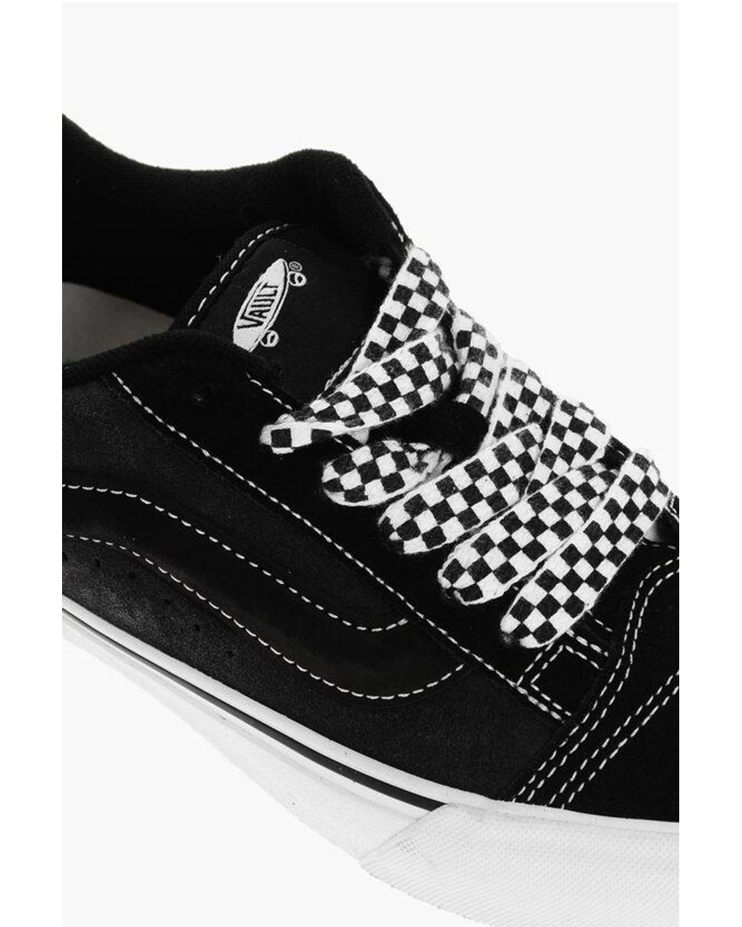 Vans Suede Low-Top Sneakers Skool With Checkered Laces in Black | Lyst UK
