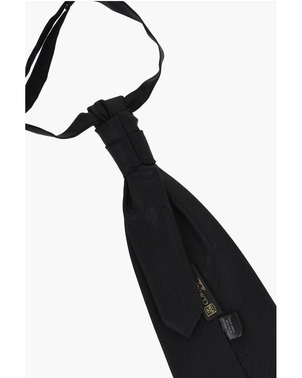 Corneliani Striped Virgin Wool Ascot Tie in Black for Men | Lyst UK