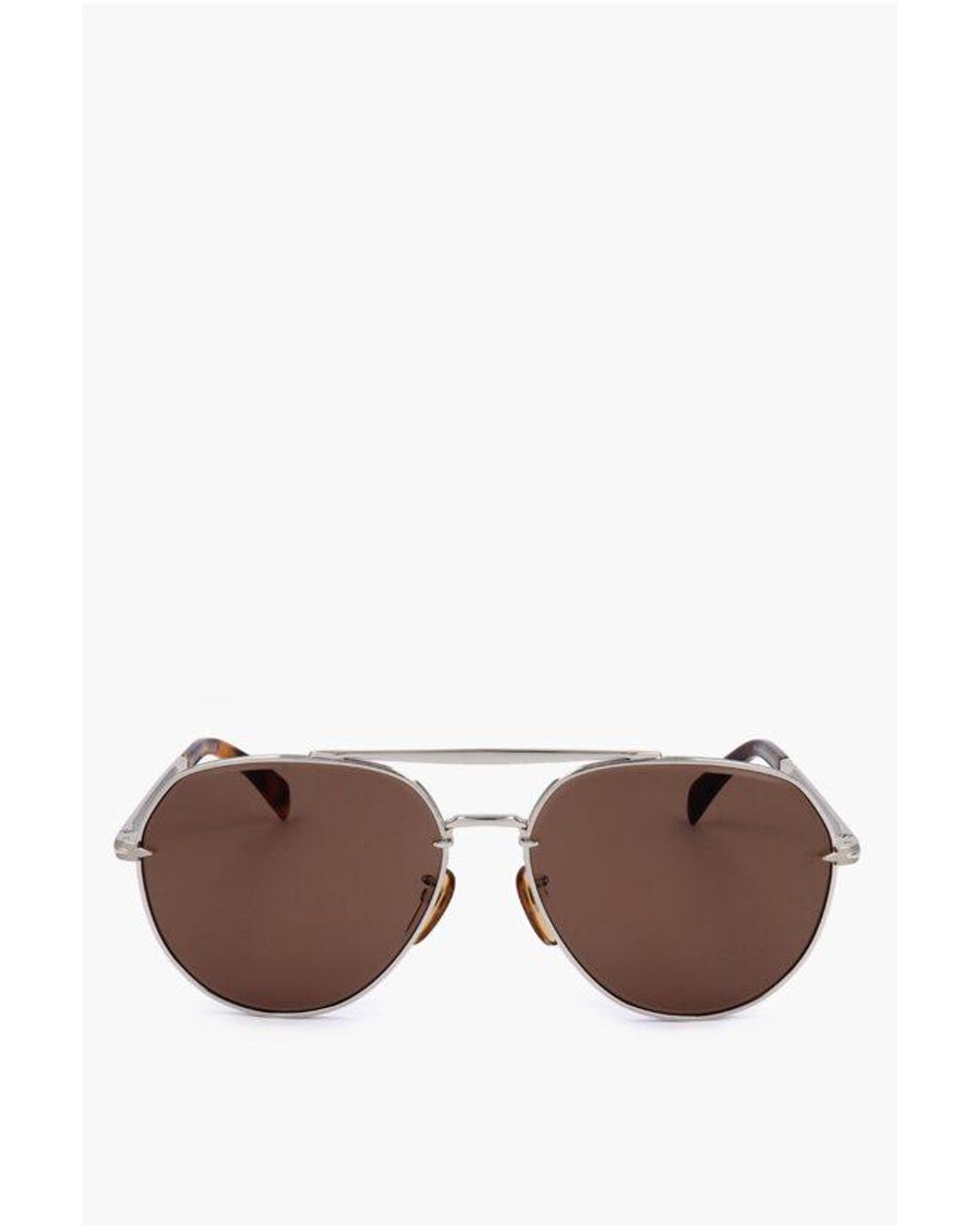 David Beckham Aviator Metal-Frame Sunglasses in Brown for Men | Lyst UK