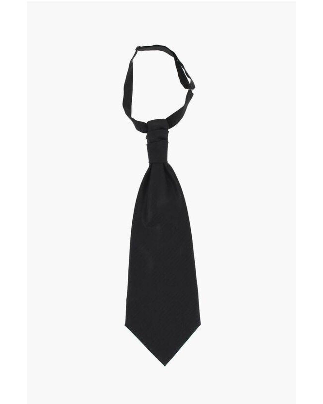 Corneliani Striped Virgin Wool Ascot Tie in Black for Men | Lyst UK