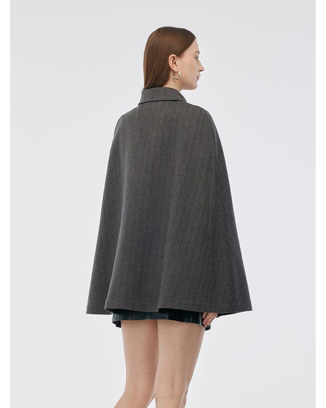 GOELIA 100% Washable Wool Cape And Vest Two-Piece Set in Brown | Lyst