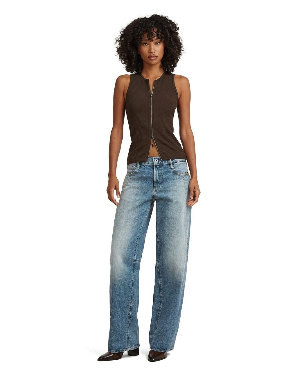 G-Star 2 Way Slim Rib Tank in Brown | Lyst Canada