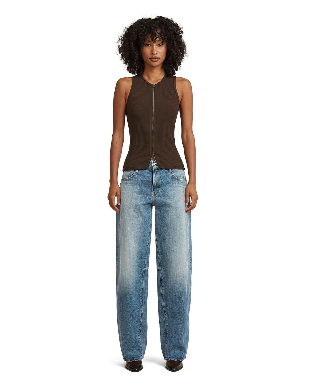 G-Star 2 Way Slim Rib Tank in Brown | Lyst Canada