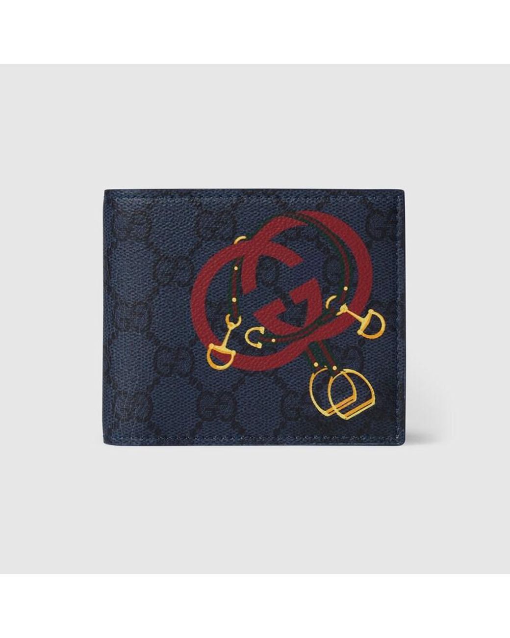 Gucci Gg Bi-Fold Wallet With Print in Blue for Men | Lyst UK