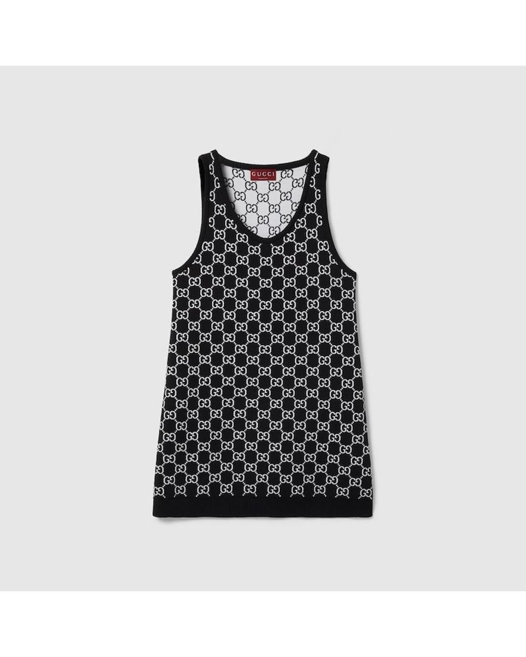 Gucci Gg Wool Jacquard Mini Dress in Black | Lyst