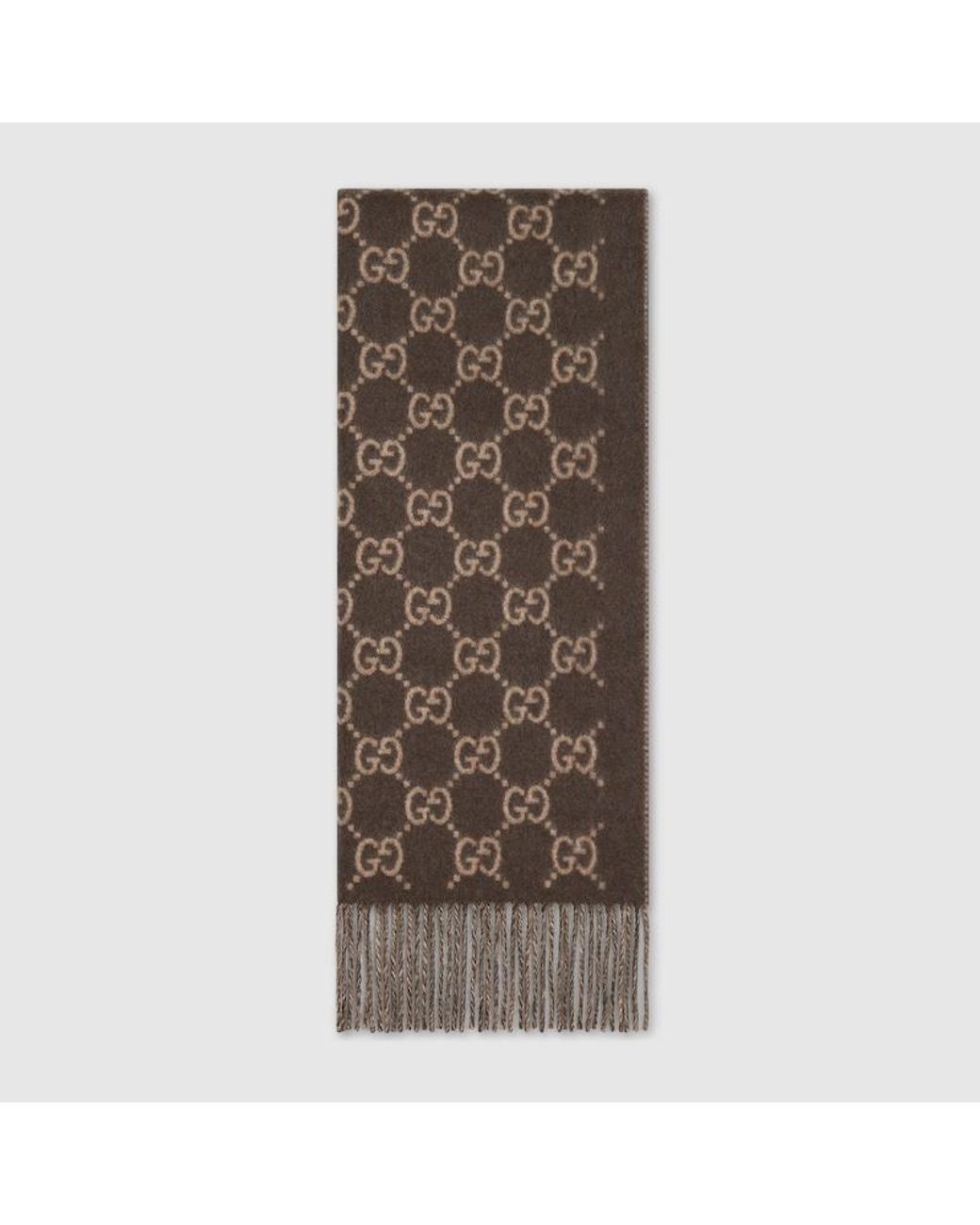Gucci Gg Cashmere Scarf in Brown for Men | Lyst