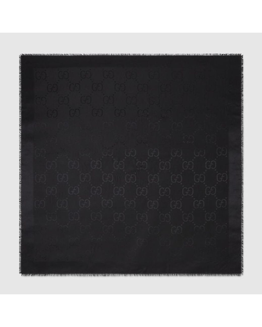 Gucci Silk-Wool Gg Logo Shawl in Black | Lyst