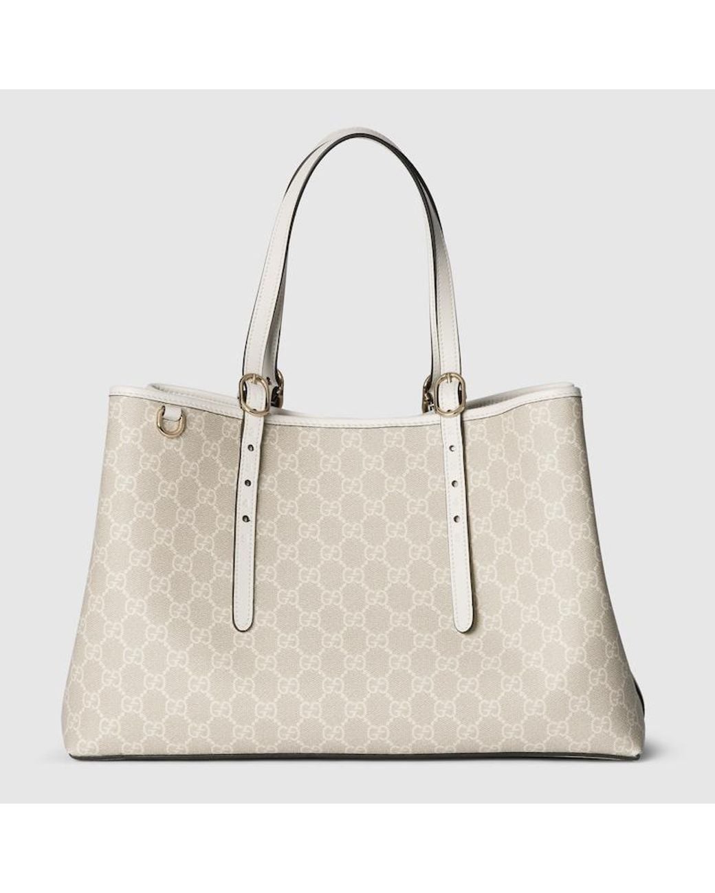 Gucci Gg Emblem Large Tote Bag, Gg Canvas in Natural | Lyst