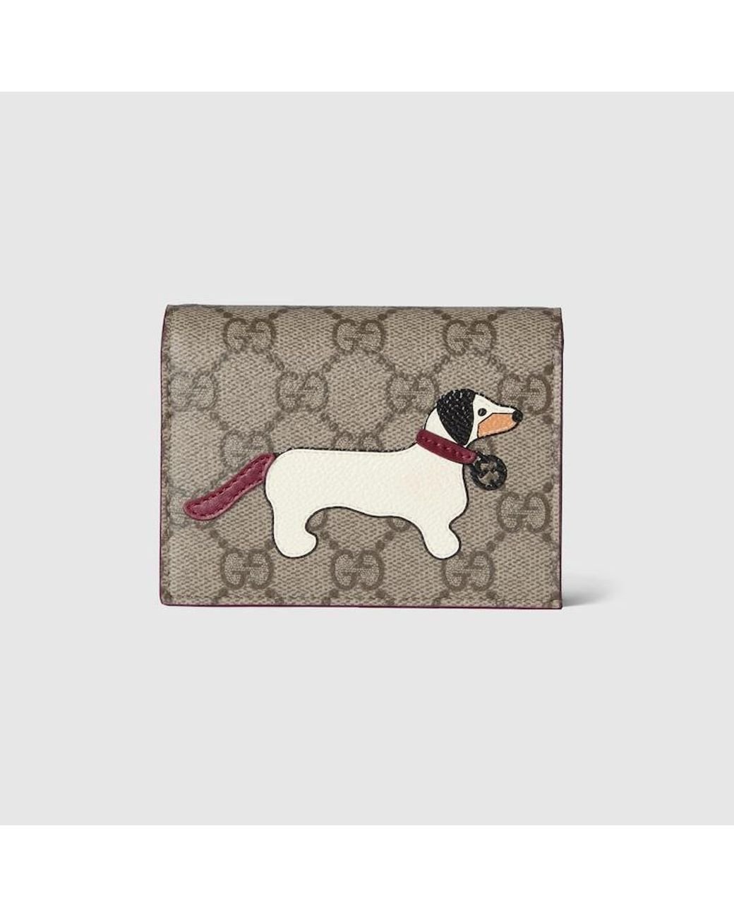 Gucci GG Mini Wallet With Dog Detail in Metallic | Lyst