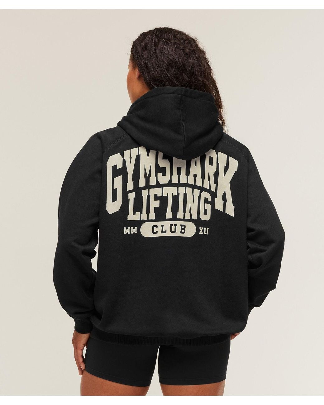 GYMSHARK Lifting Club Graphic Oversized Hoodie in Black | Lyst
