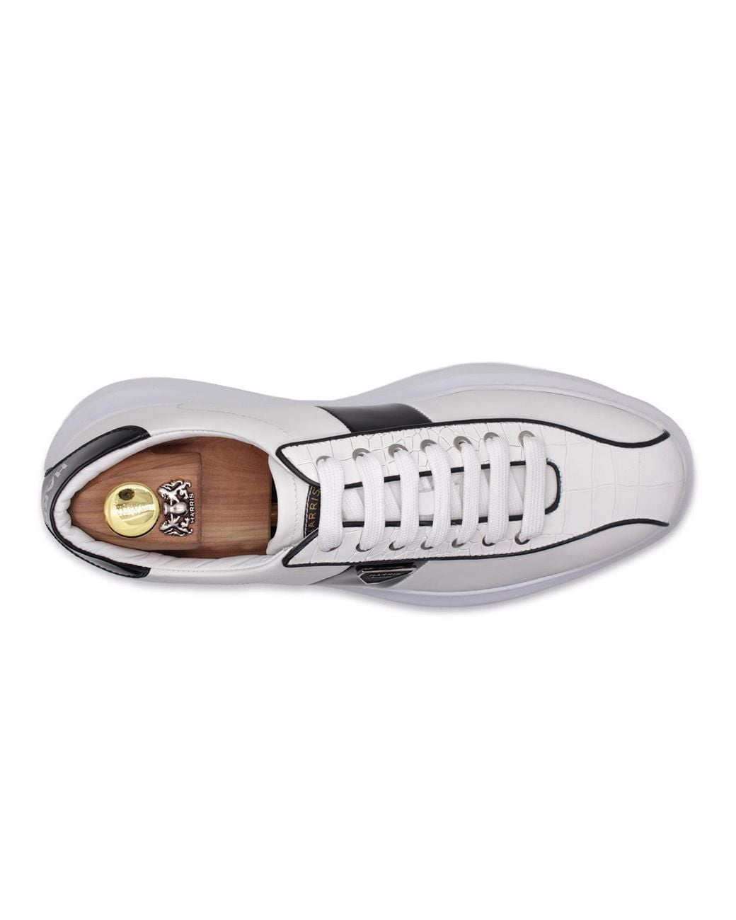 Harris Shoes 1913 Leather Sneakers With Crocodile Effect in Black for ...