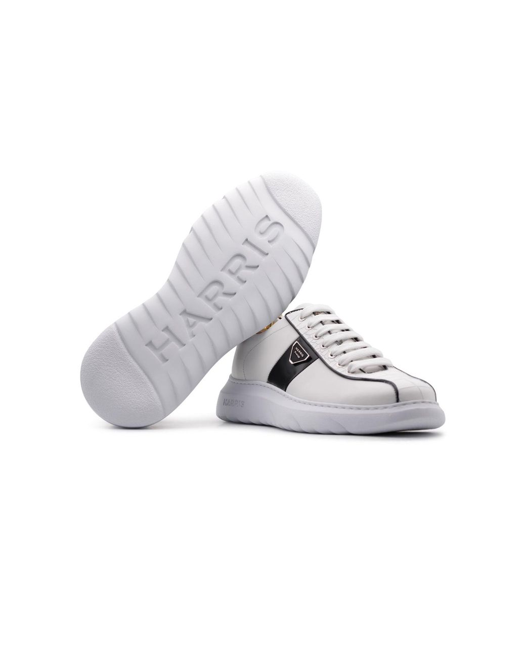 Harris Shoes 1913 Leather Sneakers With Crocodile Effect in Black for ...