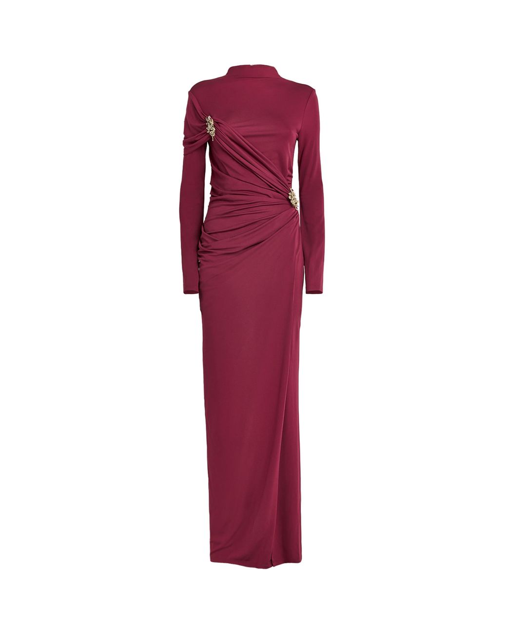 Jonathan Simkhai Draped Embellished Izadora Maxi Dress in Red | Lyst