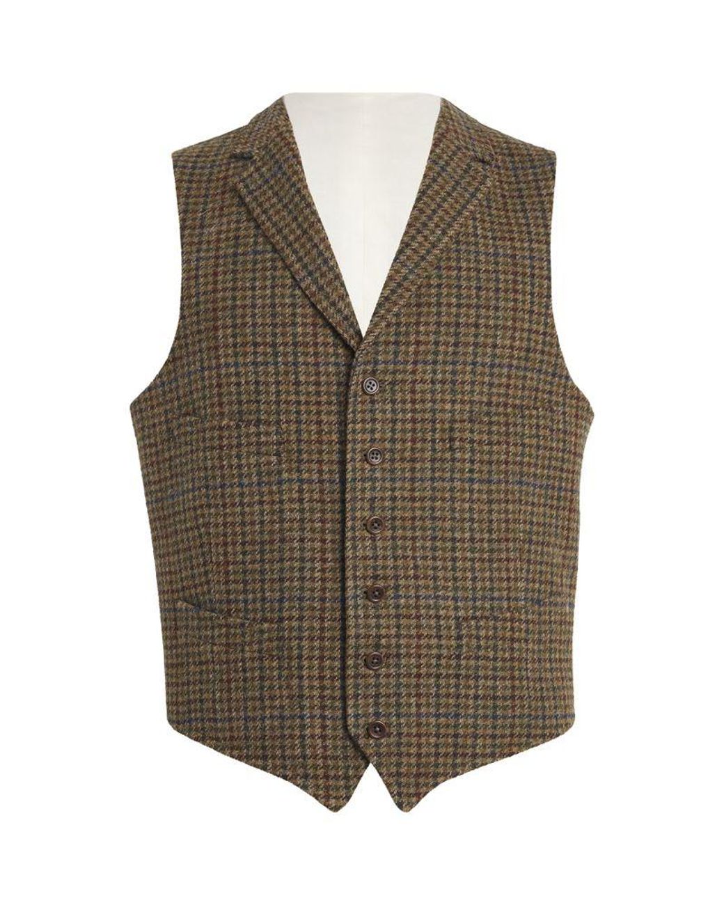 Polo Ralph Lauren Wool Check Waistcoat in Green for Men | Lyst