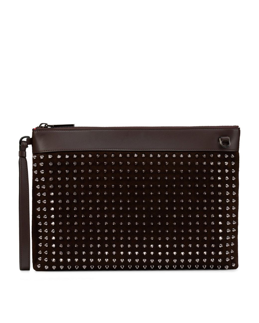 Christian Louboutin Funky Spike Leather Pouch in Black for Men | Lyst
