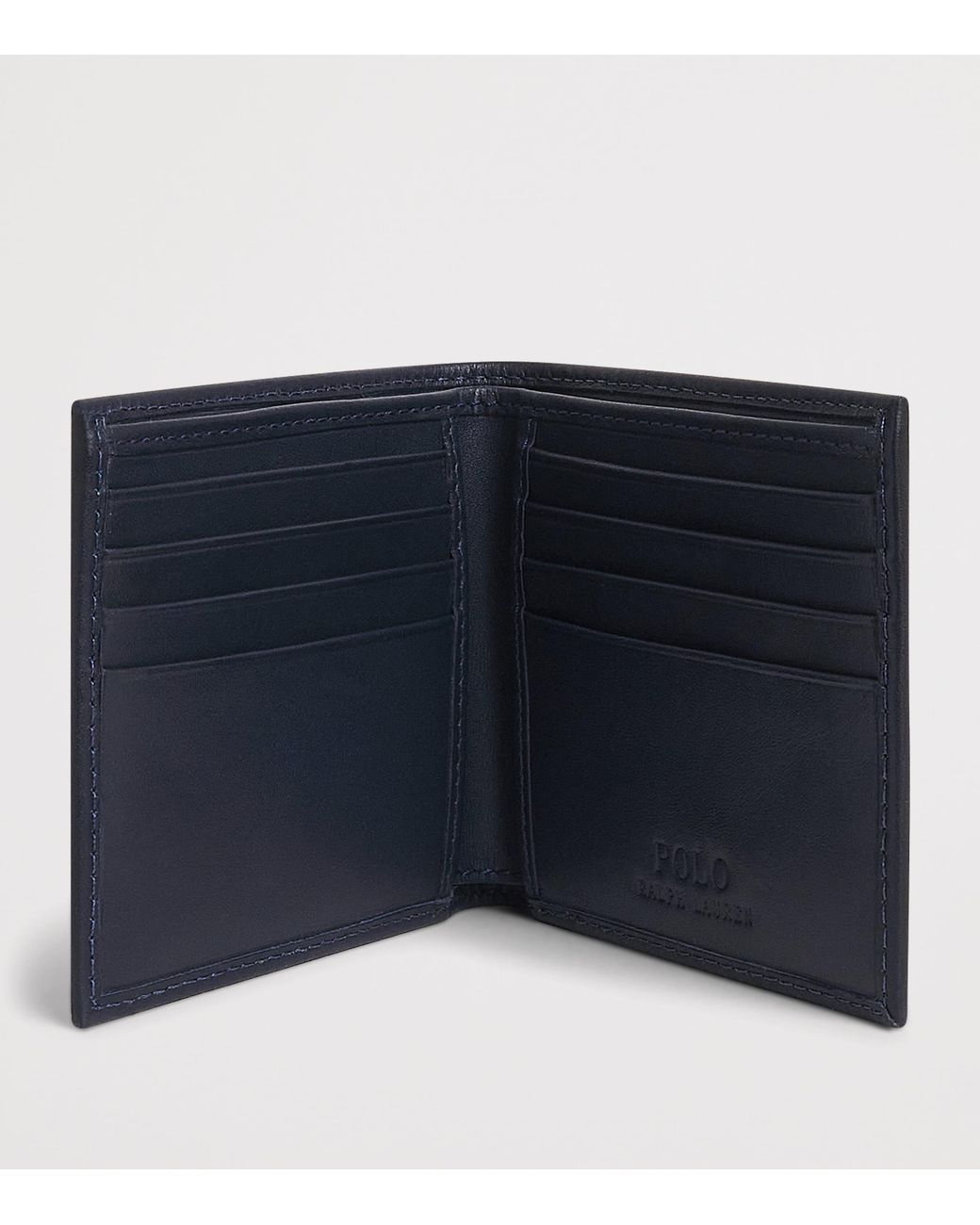 Polo Ralph Lauren Leather Polo Bear Bifold Wallet in Blue for Men | Lyst