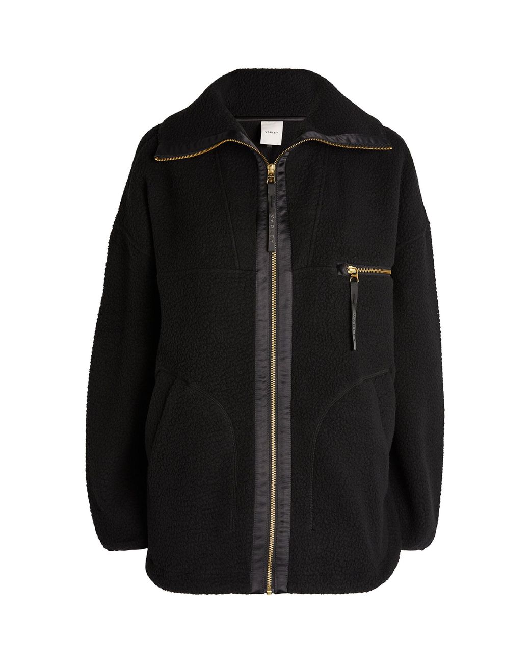 Varley Zip-up Donley Fleece Jacket in Black | Lyst