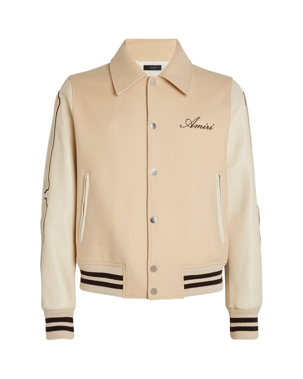 Amiri Bones Varsity Jacket in Natural for Men | Lyst