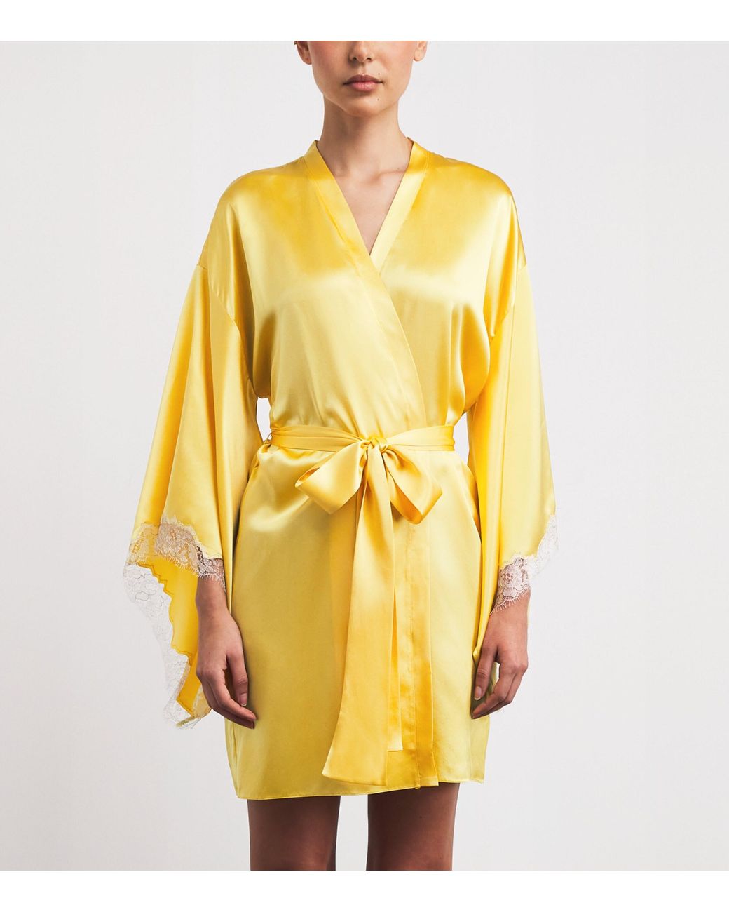 Gilda & Pearl Silk Secret Garden Robe in Yellow | Lyst