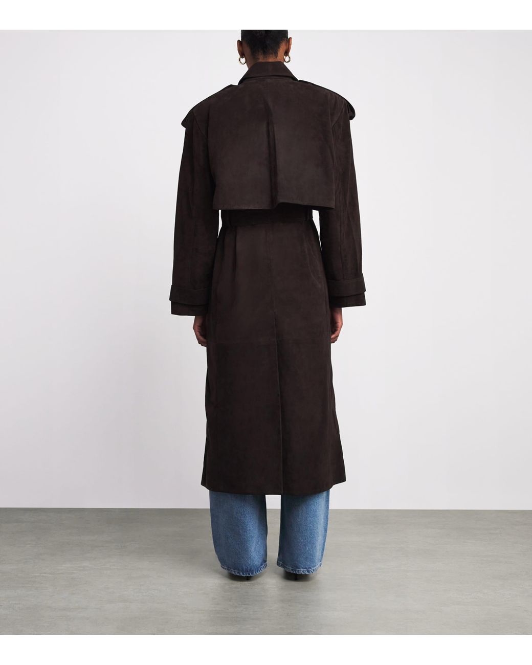 Almada Label Suede Sienna Coat in Black | Lyst UK