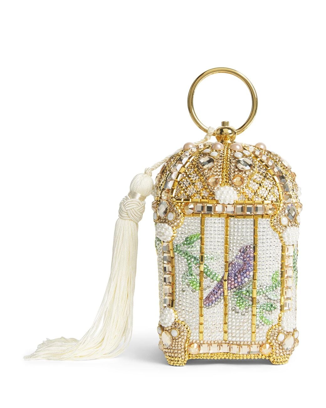 Judith Leiber Crystal-Embellished Birdcage Clutch Bag in Metallic | Lyst UK