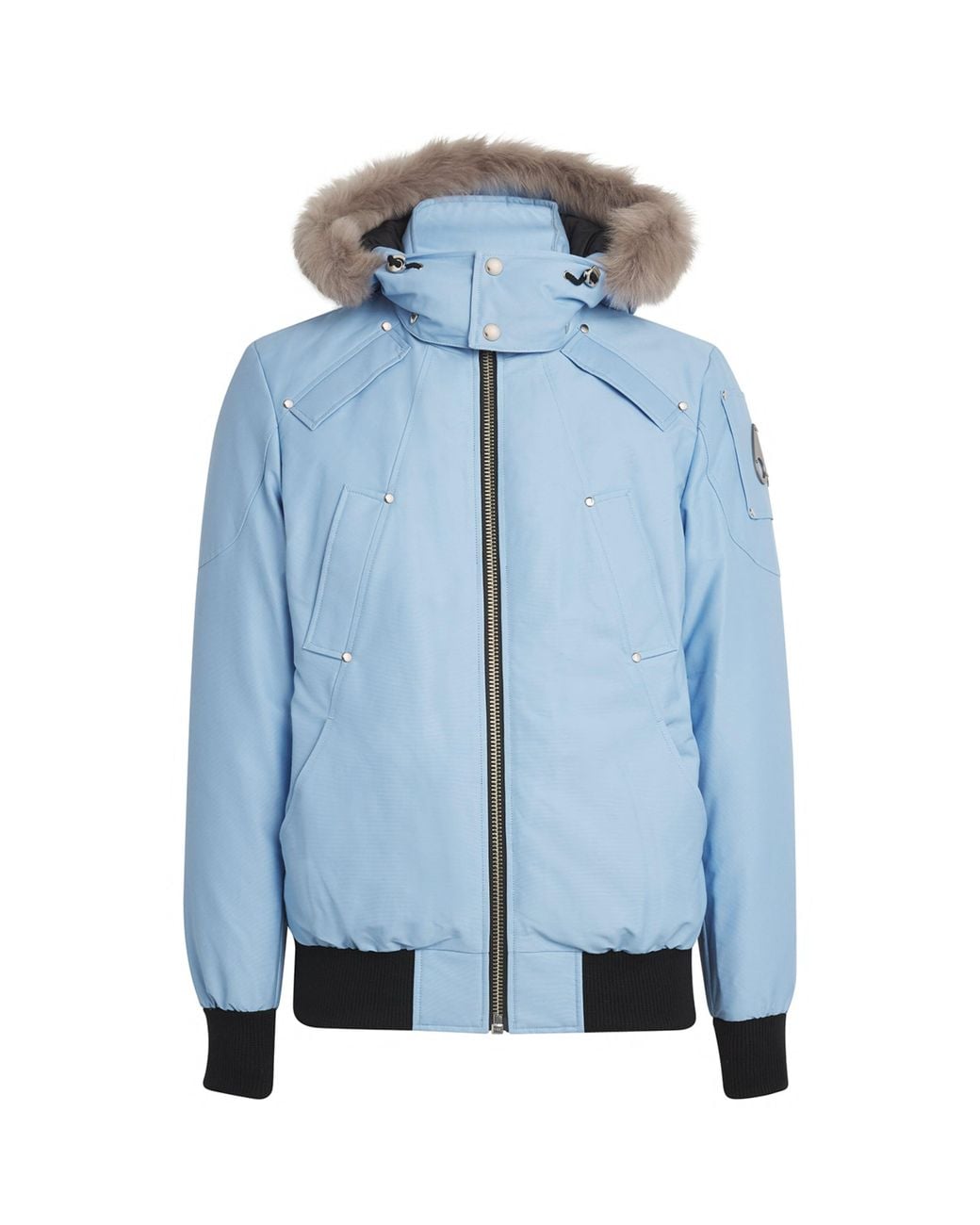 Moose Knuckles Ballistic Faux-Fur Trimmed Bomber Jacket in Blue for Men ...