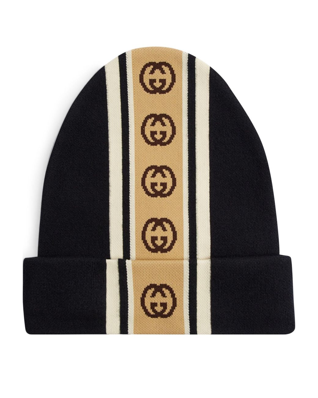 Gucci Interlocking G Stripe Beanie in Black for Men | Lyst