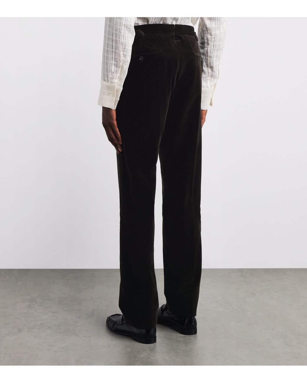 Ralph Lauren Velvet Gregory Tailored Trousers in Black for Men | Lyst