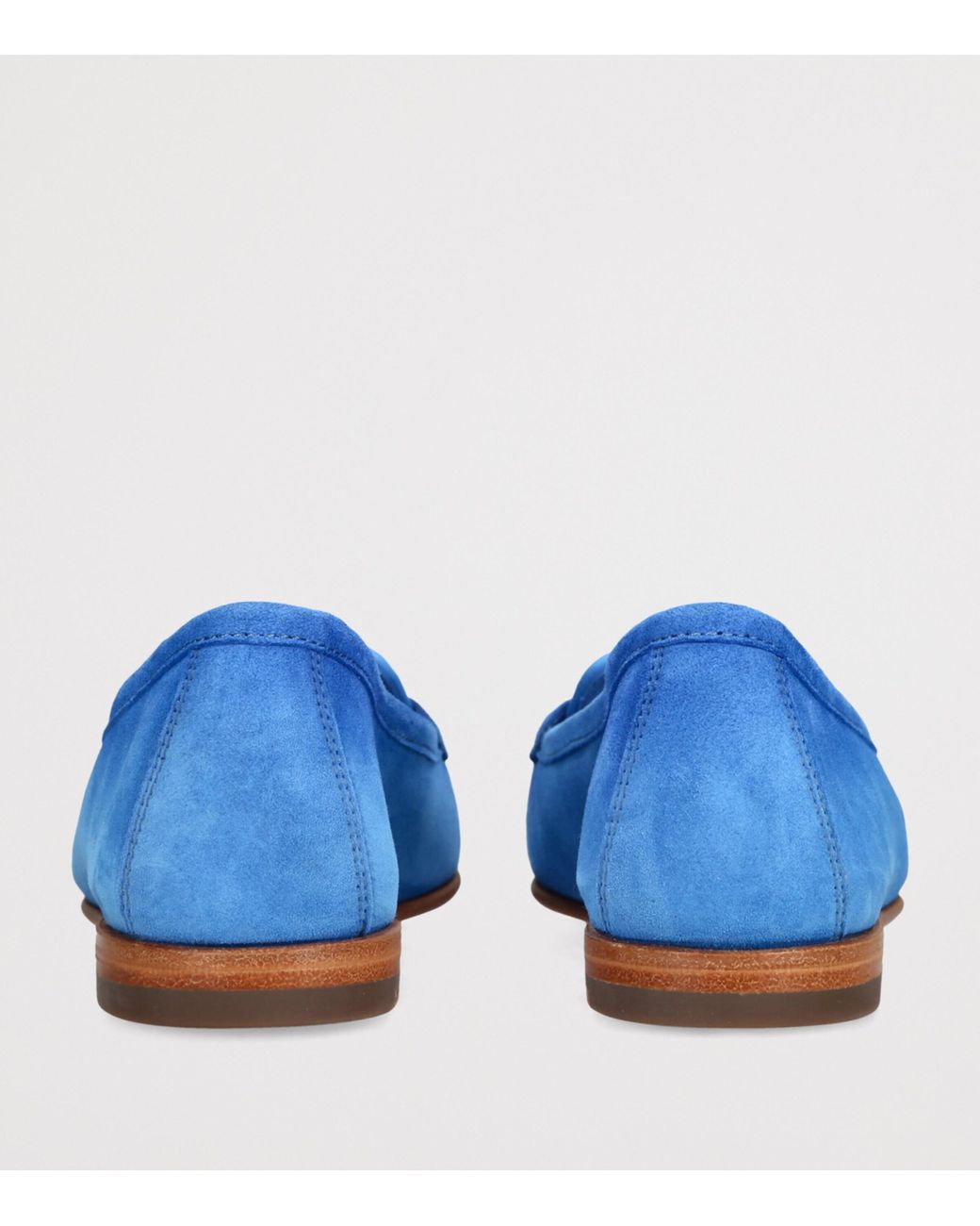 Santoni Suede Carla Loafers in Blue | Lyst