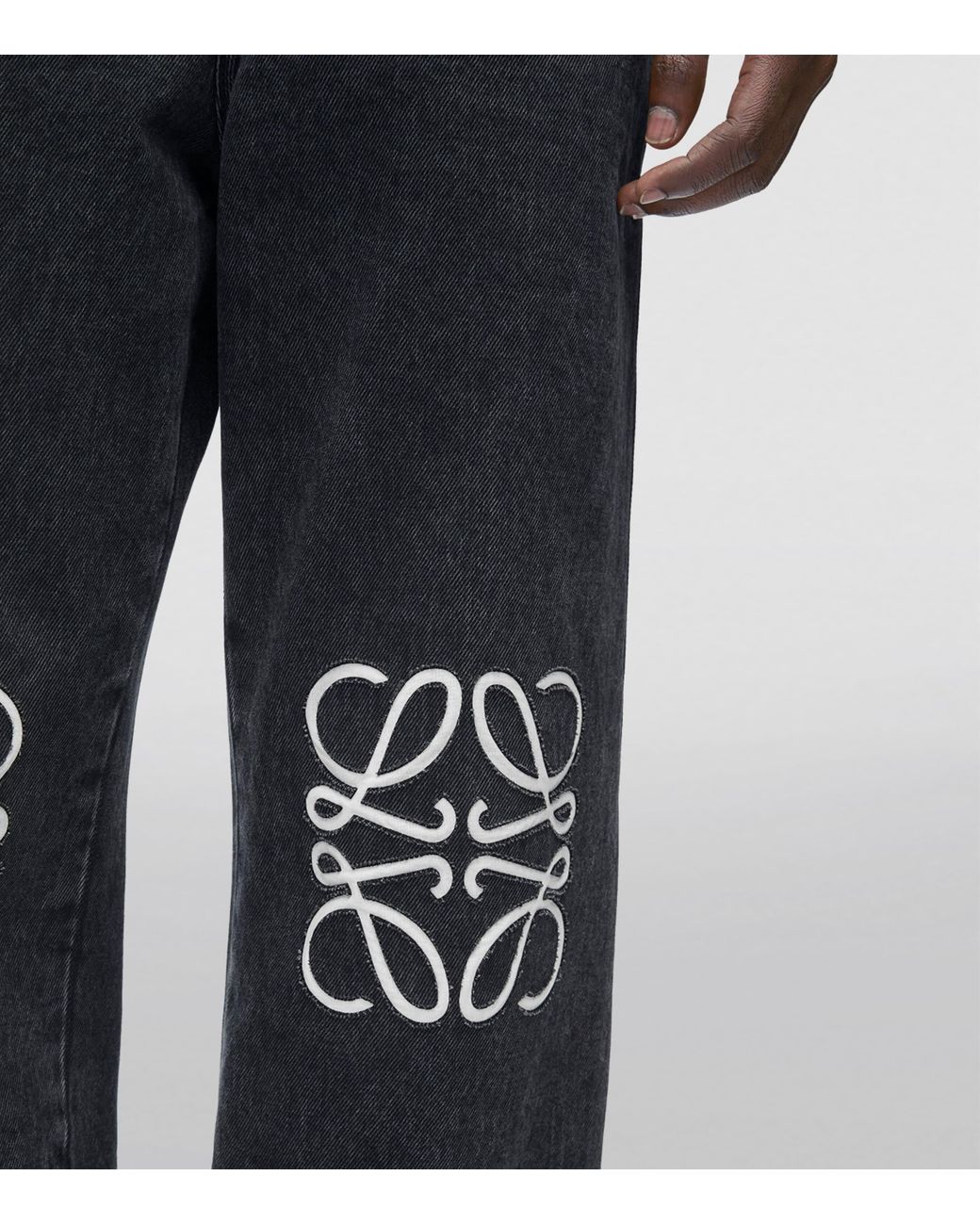 Loewe Anagram Baggy Jeans in Black for Men | Lyst