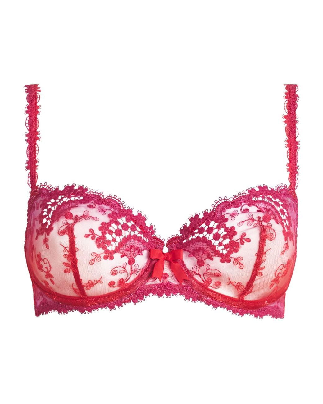 Simone Perele Lace Wish Balconette Bra in Pink | Lyst