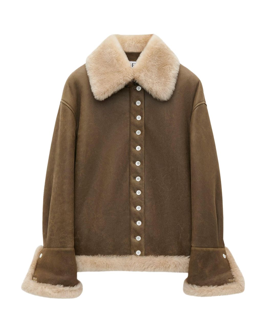 Loewe Shearling Jacket in Brown | Lyst