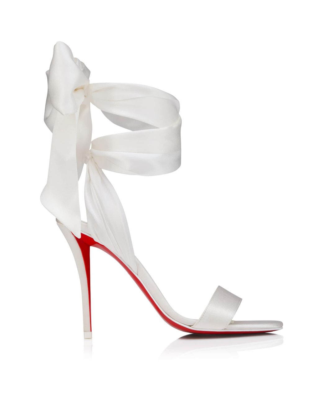 Christian Louboutin Miss Z 100 Satin Heeled Sandals in White | Lyst