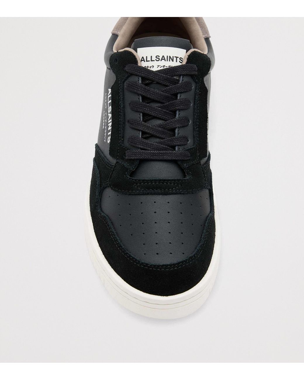 AllSaints Leather Regan Sneakers in Black for Men | Lyst