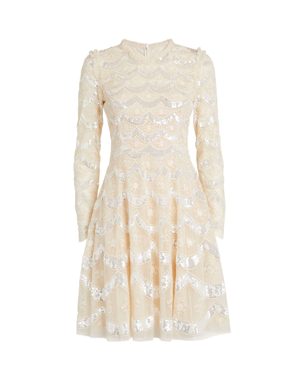 Needle & Thread Fifi Mini Dress in Natural | Lyst
