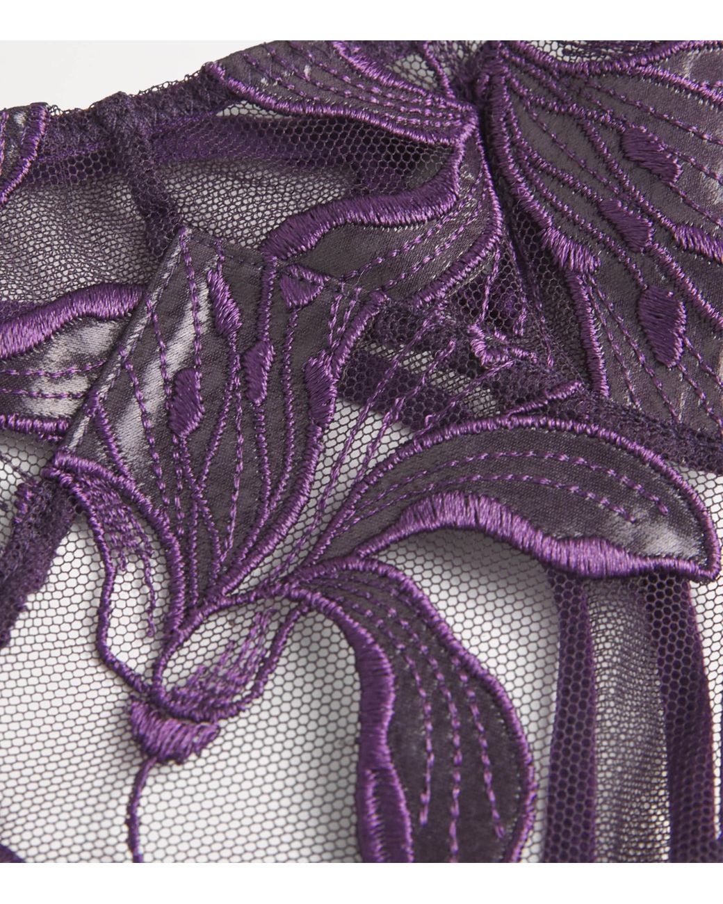 Fleur du Mal Lily Embroidered Hipster Thong in Purple | Lyst
