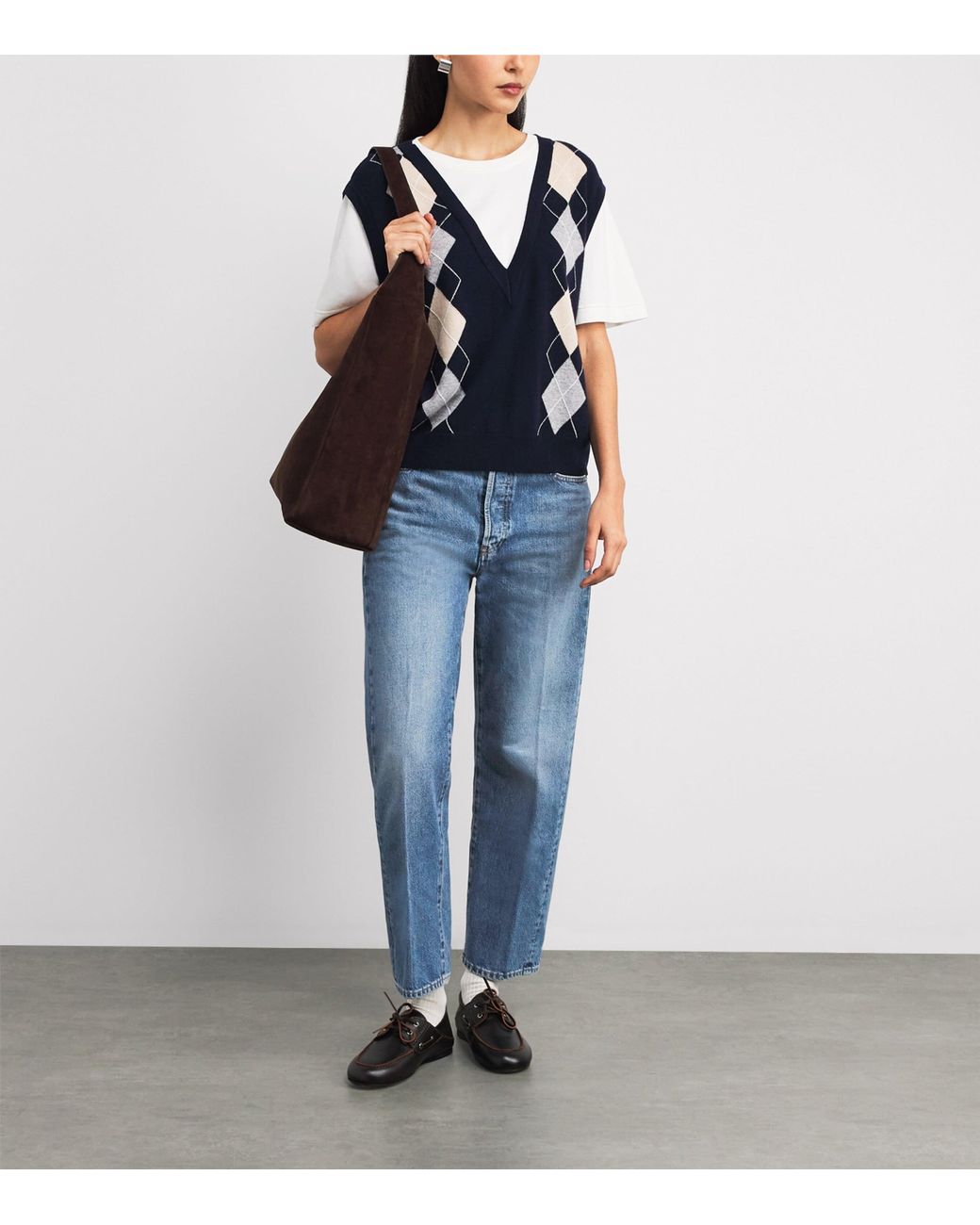 FRAME Vertical Crop Straight Jeans in Blue | Lyst UK