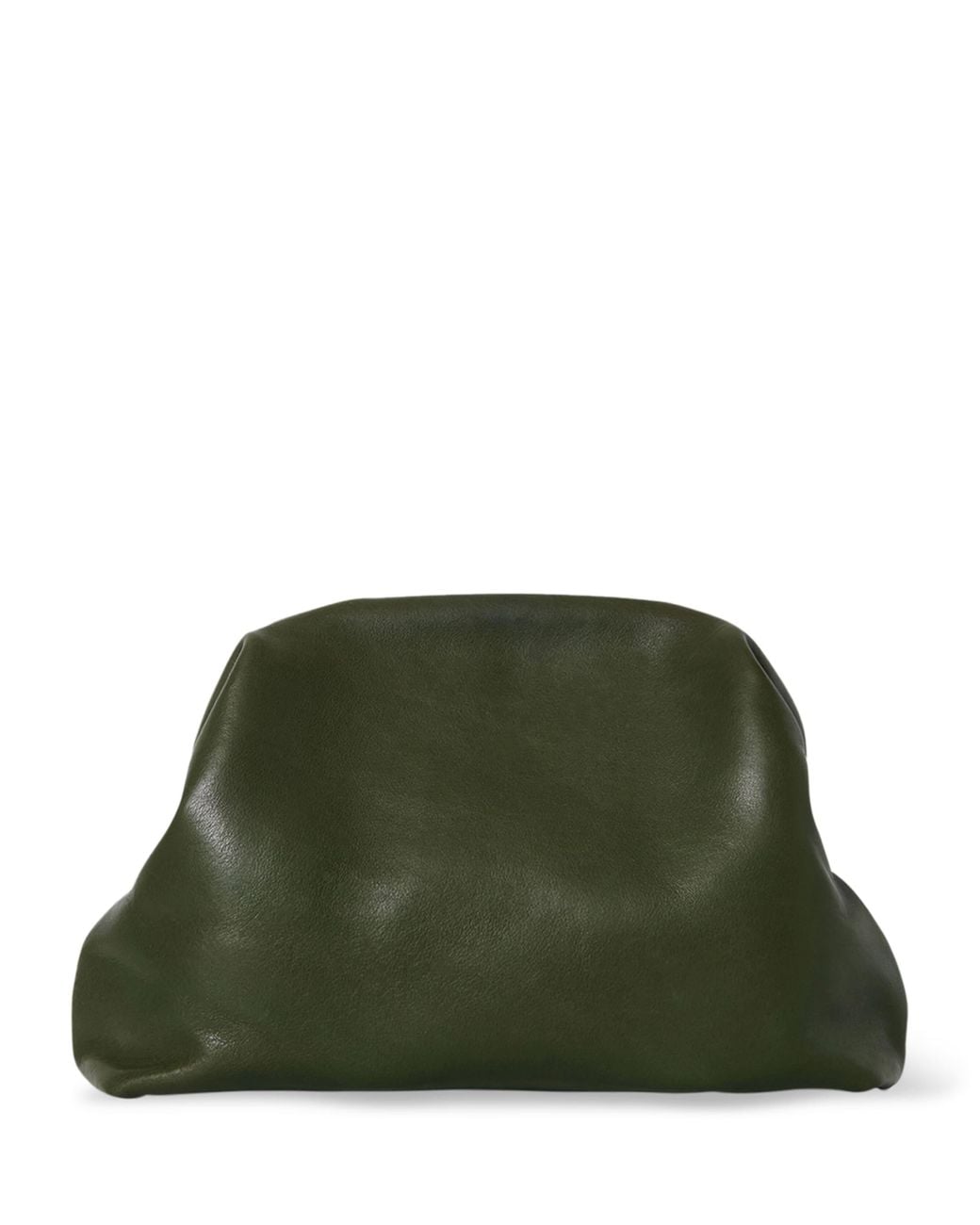 The Row Mira Leather Clutch Bag in Green | Lyst