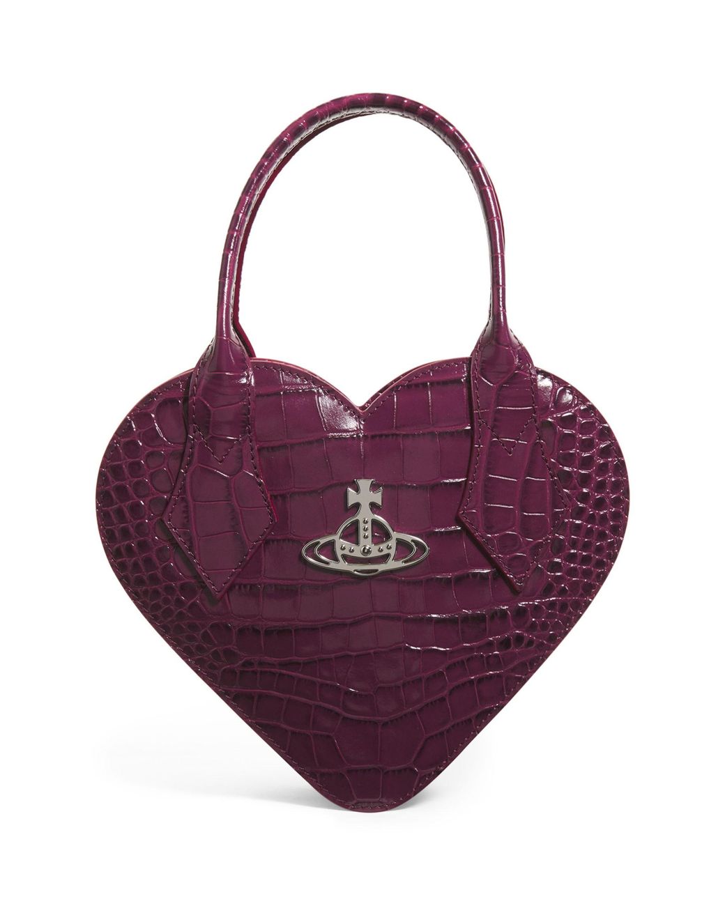 Vivienne Westwood Leather Croc-Embossed Josephine Heart Bag in Purple | Lyst