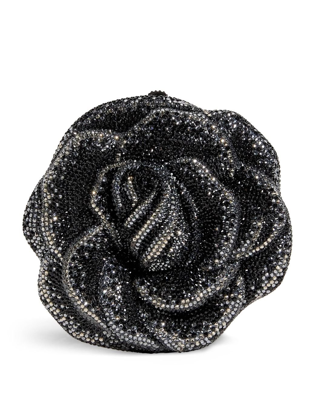 Judith Leiber Crystal-Embellished Rose Clutch Bag in Black | Lyst