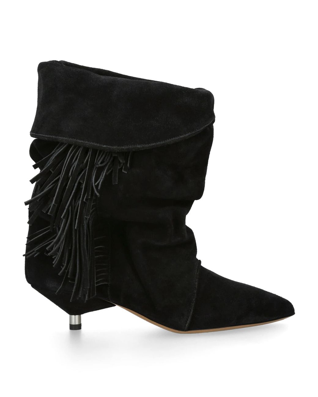 Isabel Marant Suede Edrik Fringes Ankle Boots 45 in Black | Lyst