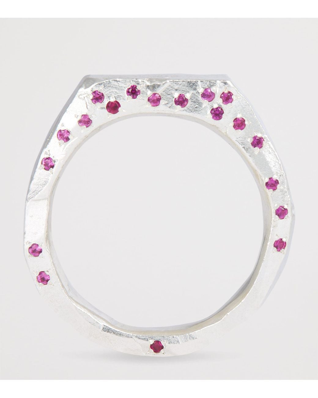 The Ouze Sterling And Ruby Square Signet Ring in White for Men | Lyst