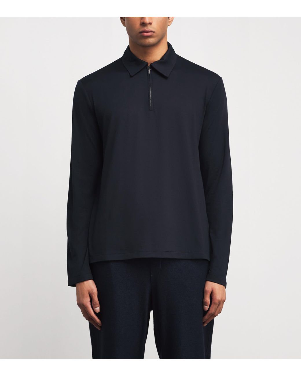 Colombo Kid Wool Quarter-Zip Polo Sweater in Blue for Men | Lyst