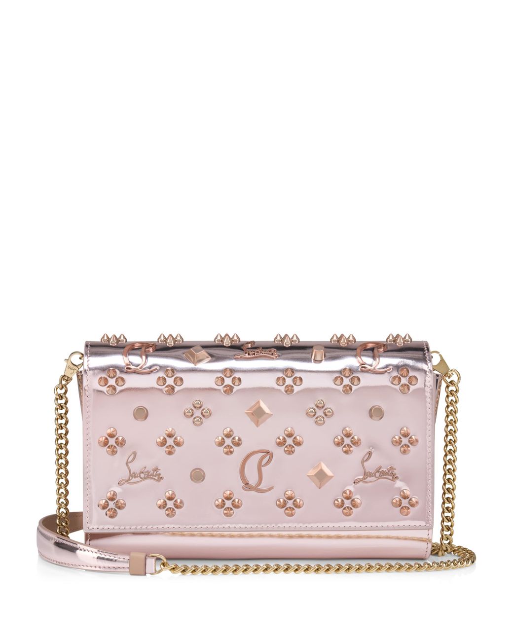 Christian Louboutin Paloma Silk Clutch Bag in Pink | Lyst