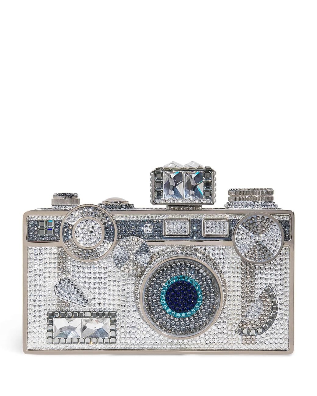 Judith Leiber Embellished Camera Zoom Clutch Bag in Gray | Lyst
