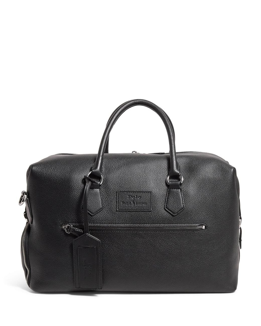 Polo Ralph Lauren Leather Weekender Duffle Bag in Black for Men | Lyst