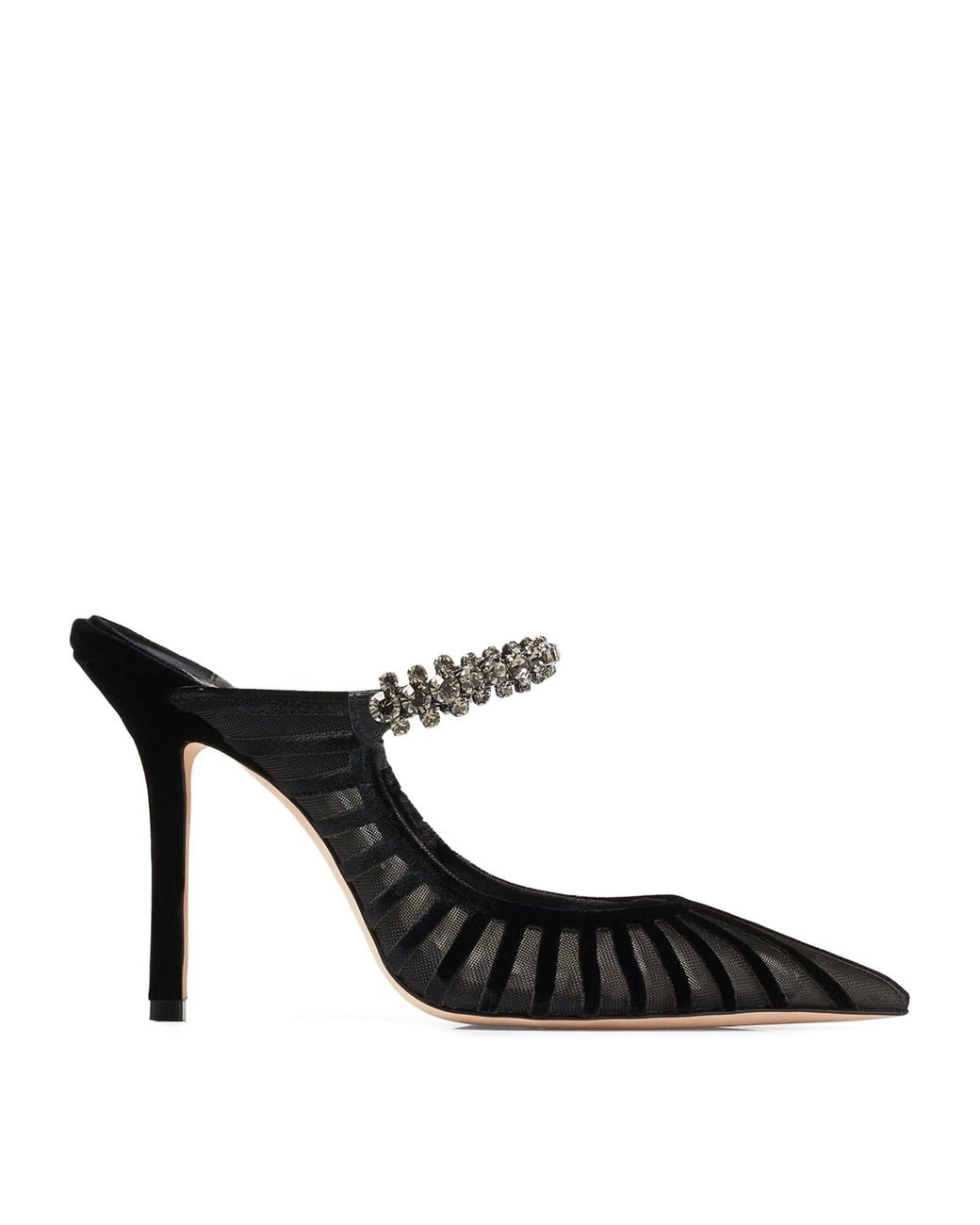 Jimmy Choo Bing 100 Striped Mules in Black | Lyst