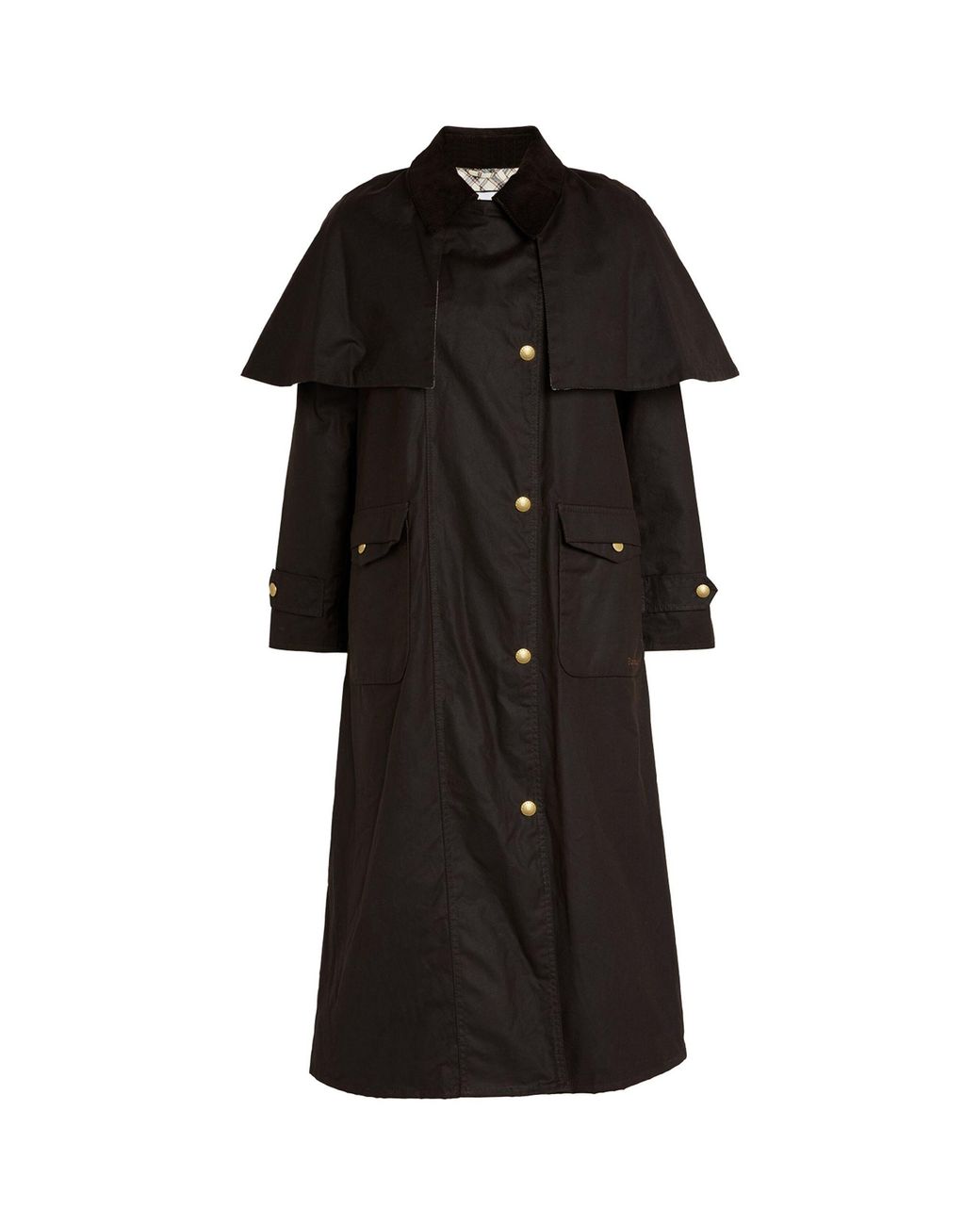 Barbour Waxed Cotton Elizabeth Coat In Black Lyst